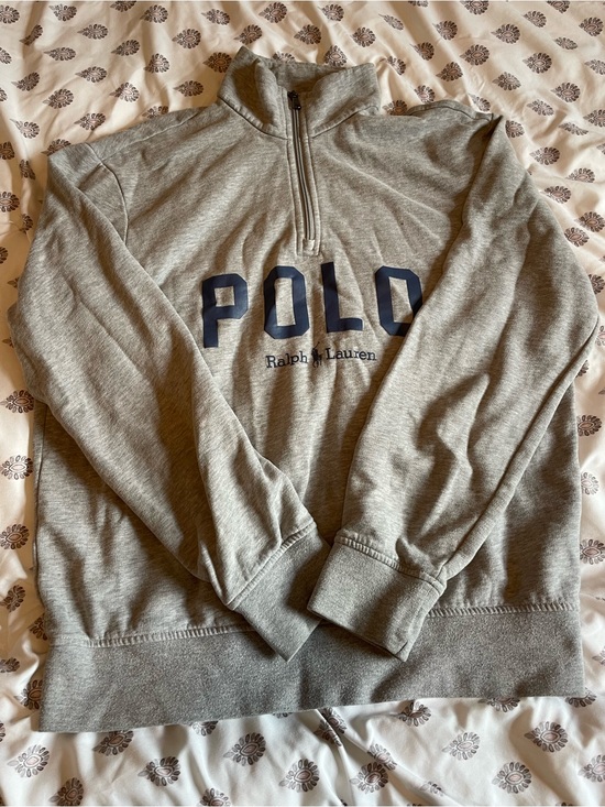 Ralph Lauren | Sweaters | Ralph Lauren Gray Quarterzip Polo Sweatshirt ...